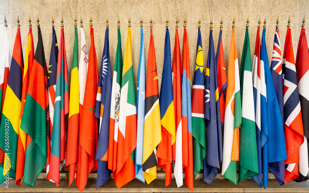 World flags om poles Stock Photo | Adobe Stock