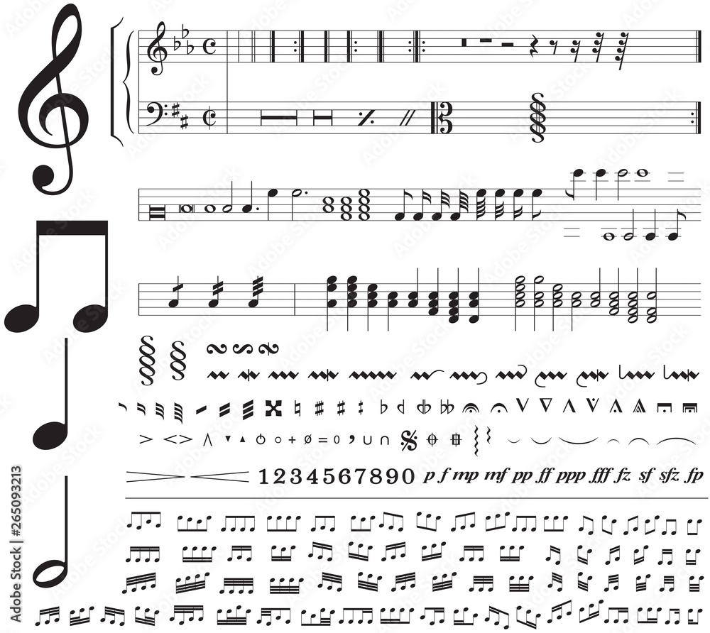 KIT DE SYMBOLES MUSICAUX Stock Vector | Adobe Stock