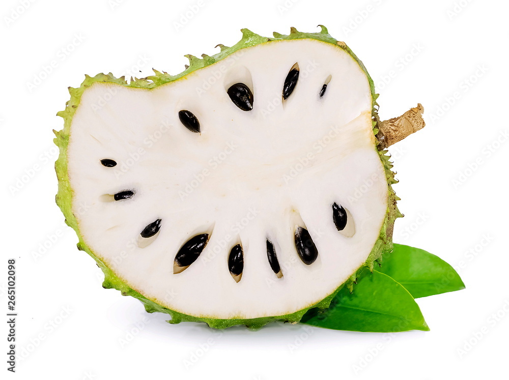 Soursop , Prickly Custard Apple isolated on white Stock Photo | Adobe Stock