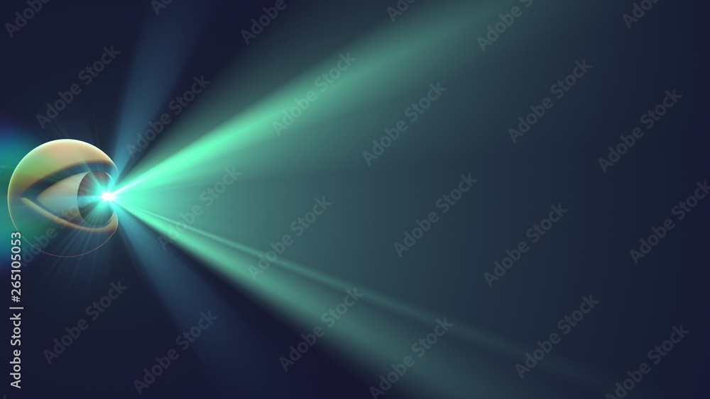 eye with light beam shine rays background illustration New quality ...