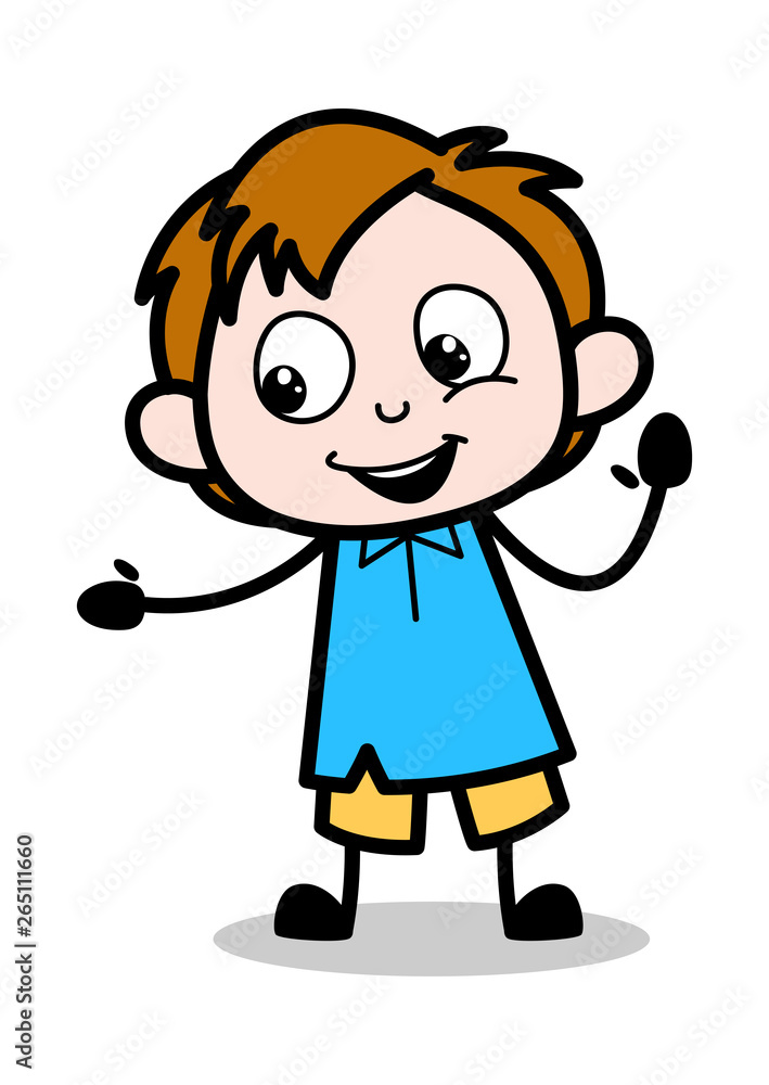 Helping Hand - School Boy Cartoon Character Vector Illustration Stock ...