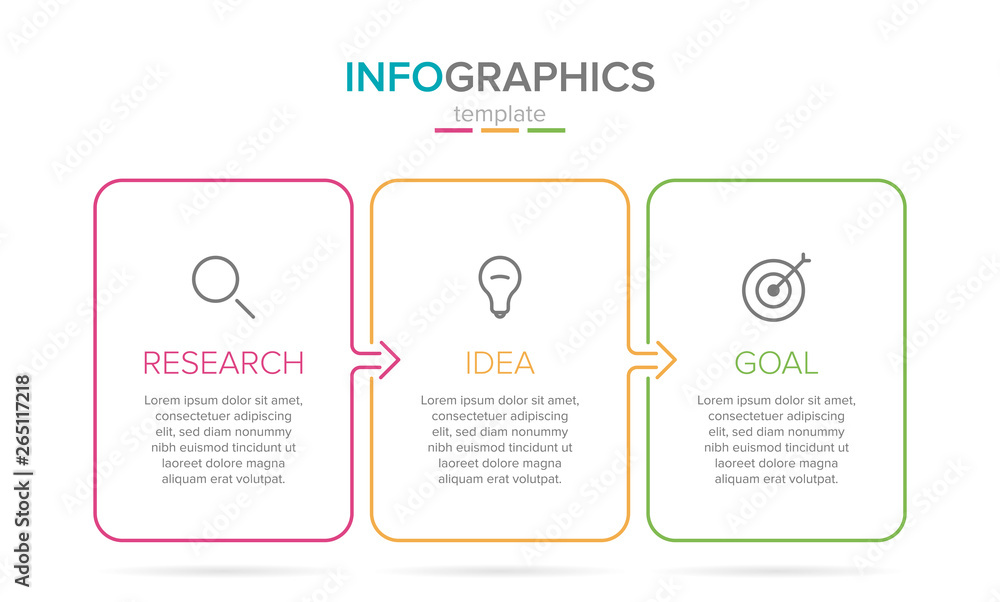 Plakat Vector infographic label template with icons. 3 options or steps ...