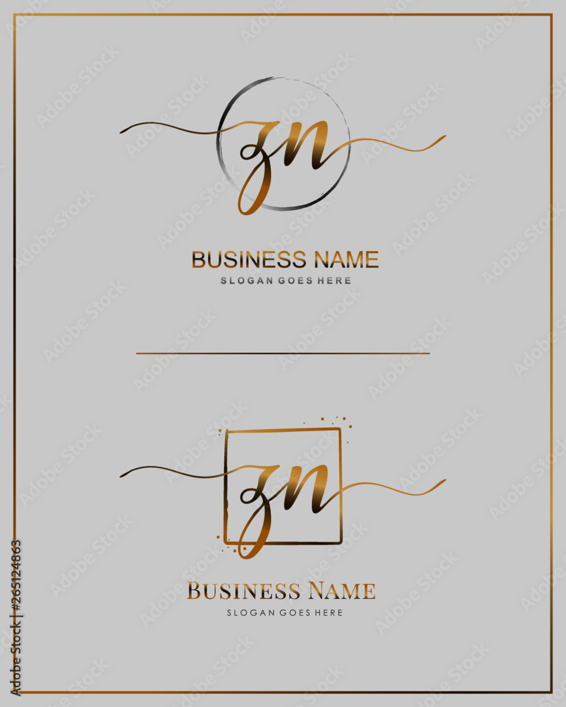 Initial Z N ZN handwriting logo vector. Letter handwritten logo ...