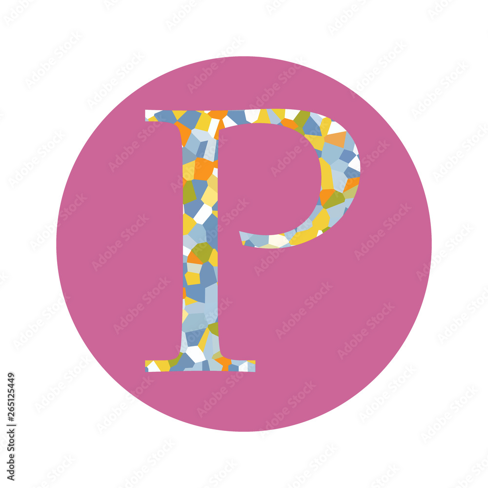 Capital letter P polygon style font initial P uppercase monogram ...