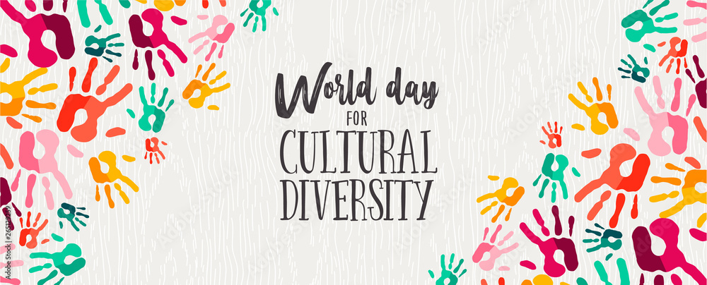 Cultural Diversity Day banner of color human hands Stock Vector | Adobe ...
