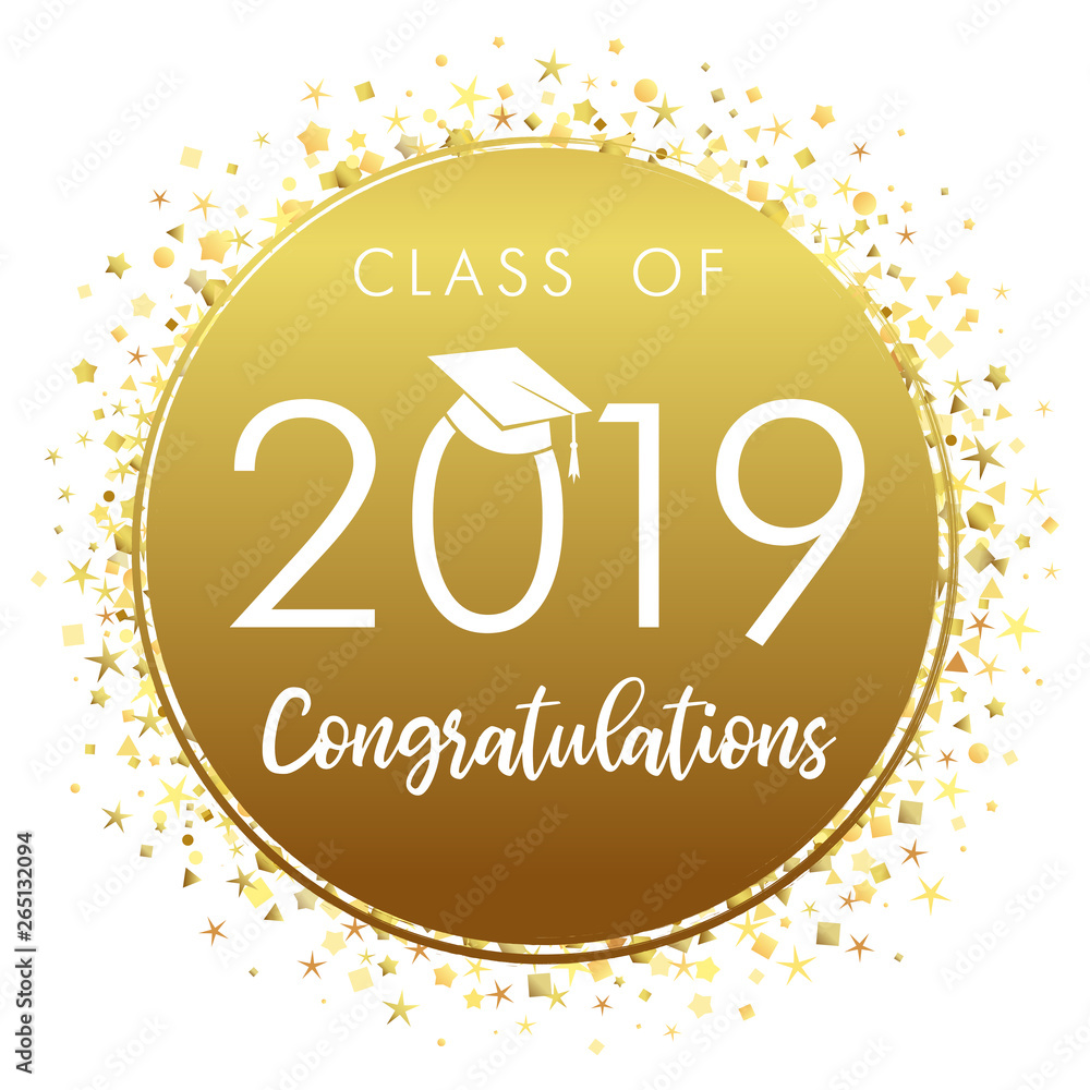 Class of 20 19 year graduation banner, awards concept. Medal idea ...