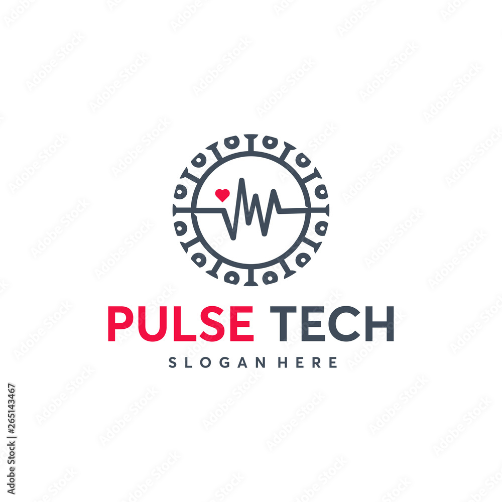 Pulse tech logo designs template, Pulse Healthcare logo Stock Vector ...