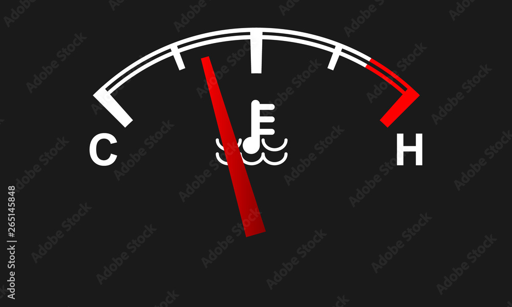 Car engine temperature gauge. Hot and cold symbols. Vector illustration ...