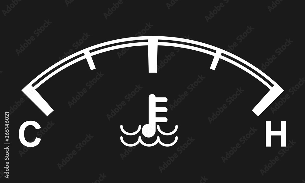 Car engine temperature gauge. Hot and cold symbols. Vector illustration ...