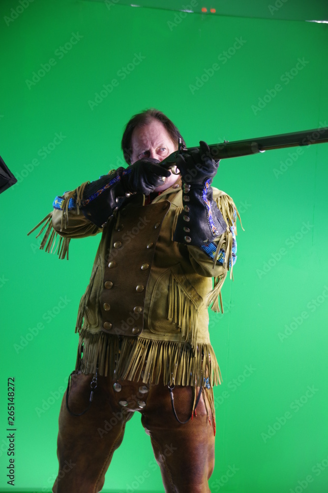 Mountain man trapper flintlock knife cap and ball Stock Photo | Adobe Stock