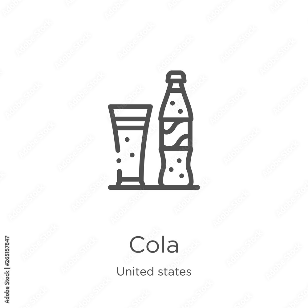 cola icon vector from united states collection. Thin line cola outline ...
