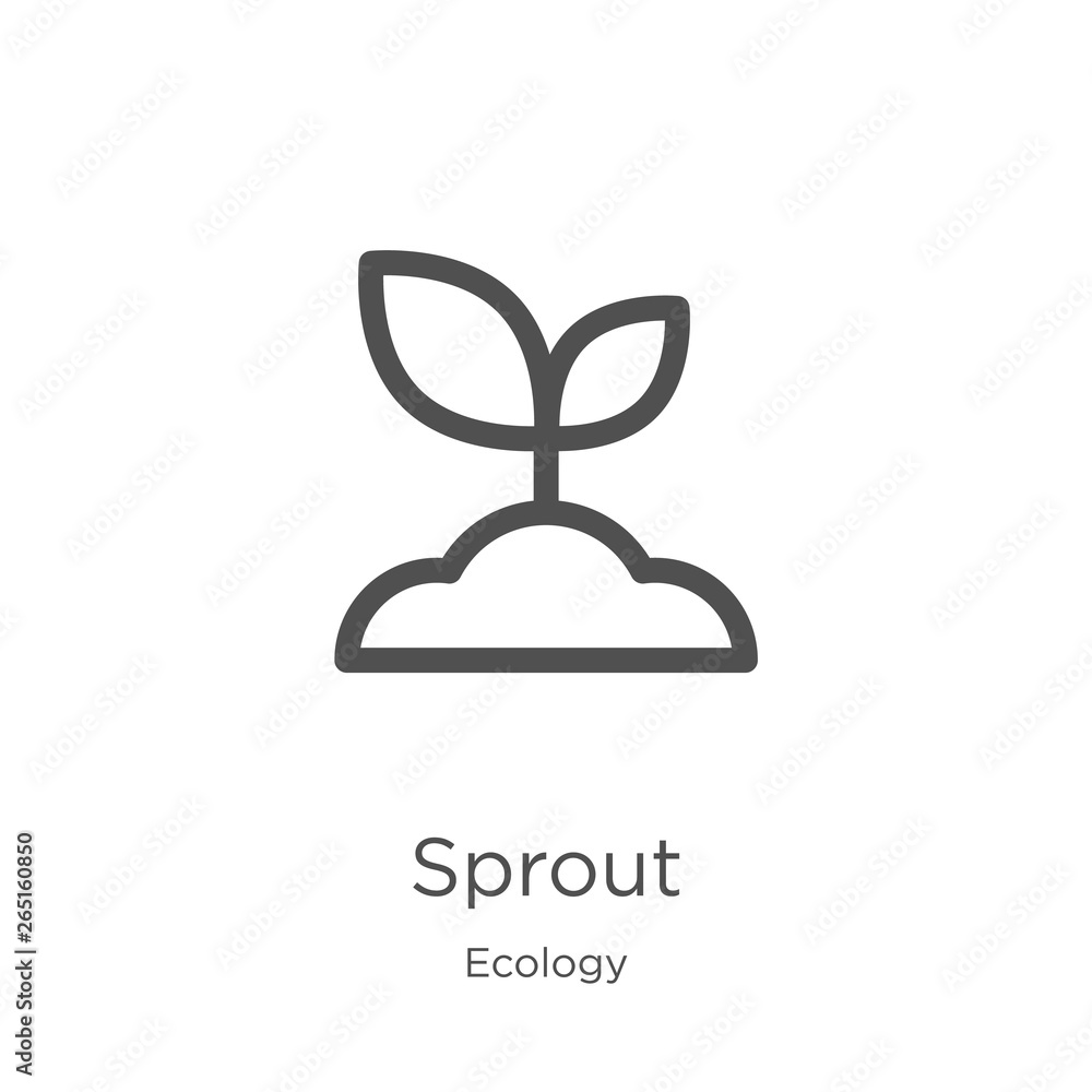 sprout icon vector from ecology collection. Thin line sprout outline ...