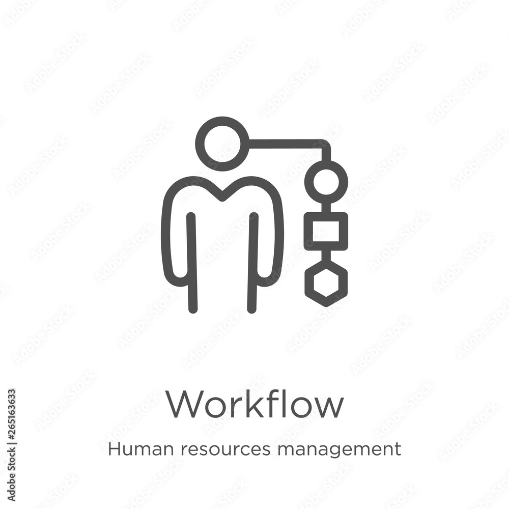 Workflow Icon Vector From Human Resources Management Collection Thin Line Workflow Outline Icon