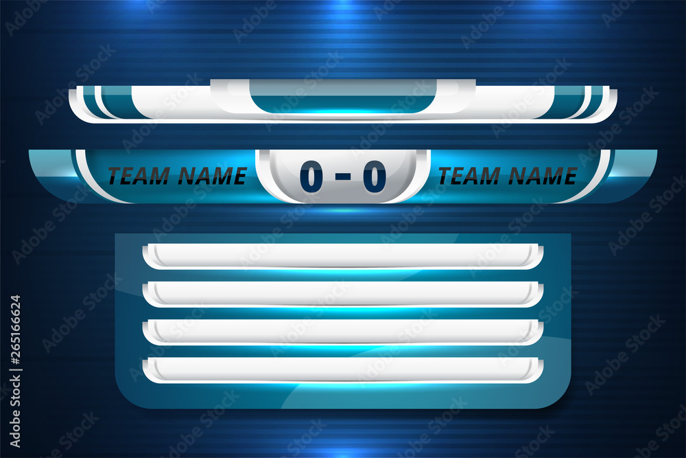 Sport Scoreboard Broadcast Graphic and Lower Thirds Template for soccer ...