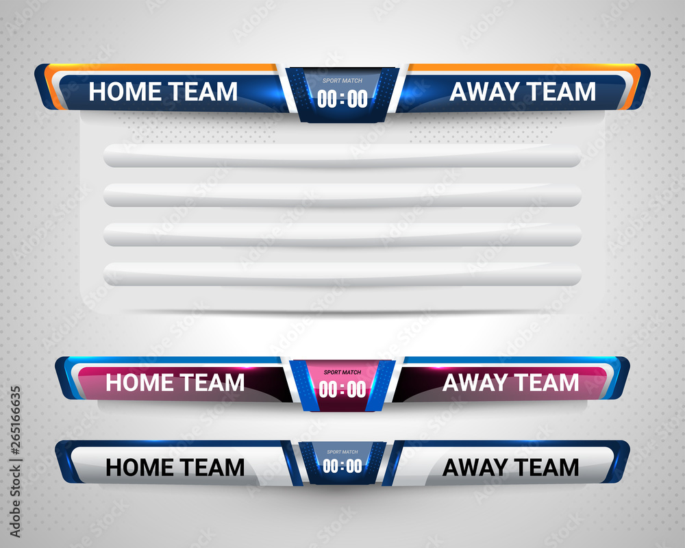 Sport Scoreboard Broadcast Graphic and Lower Thirds Template for soccer ...