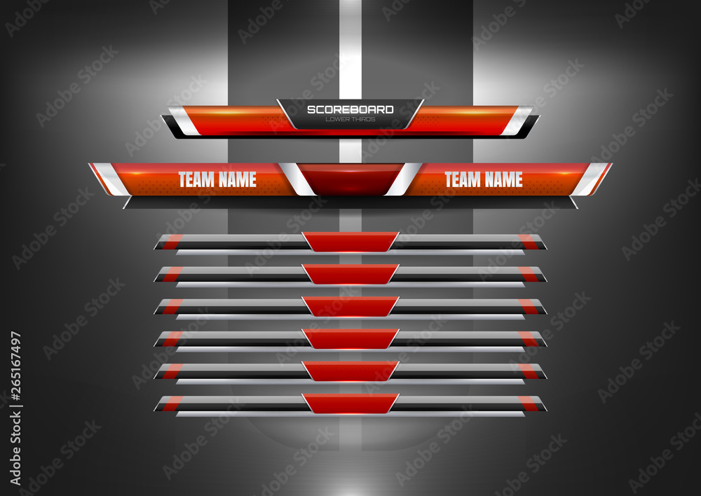 Sport Scoreboard Broadcast Graphic and Lower Thirds Template for soccer ...