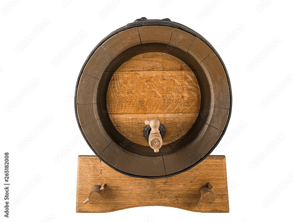 Wooden oak barrel with stand (view and other angle in portfolio) Stock ...