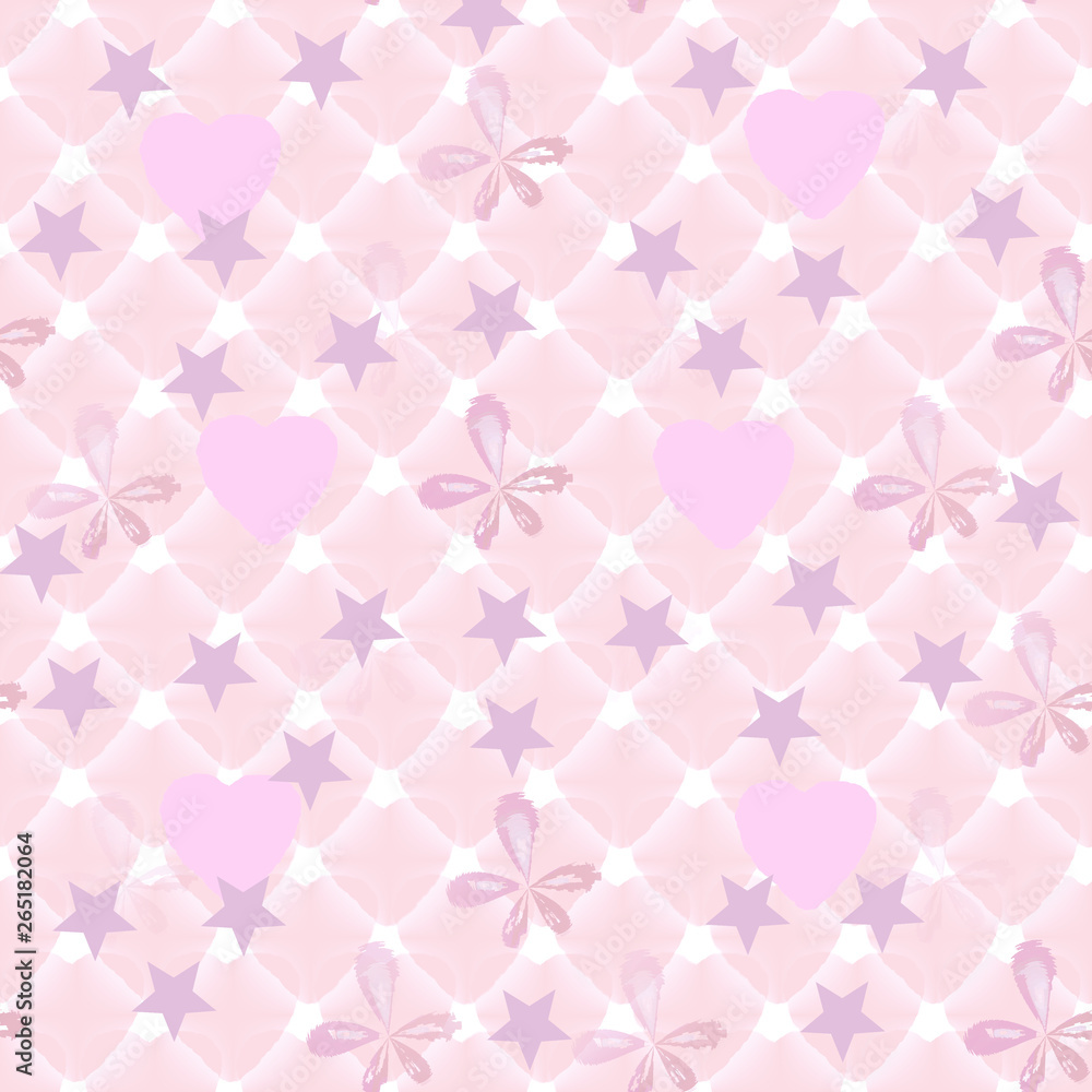 Pink Hearts And Stars