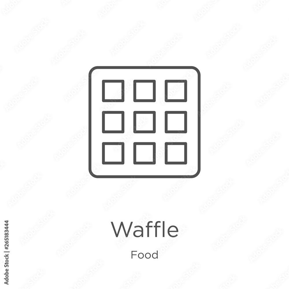 waffle icon vector from food collection. Thin line waffle outline icon ...