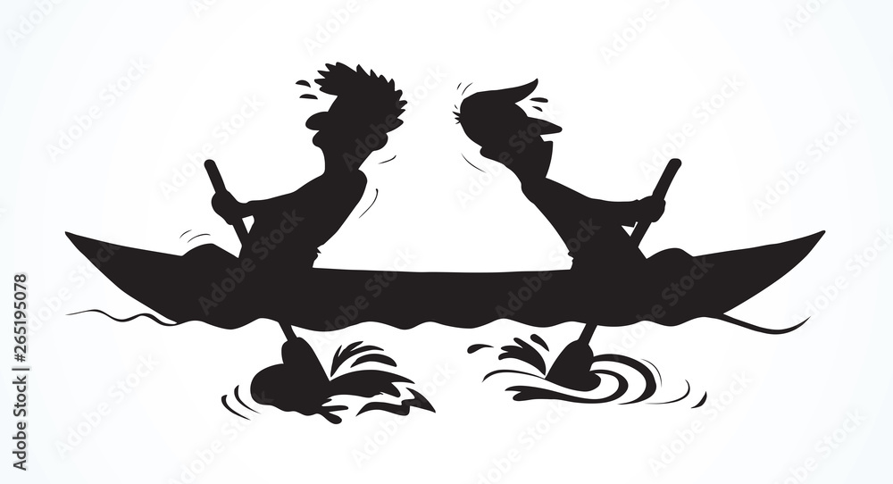 Row in different directions. Vector drawing Stock Vector | Adobe Stock