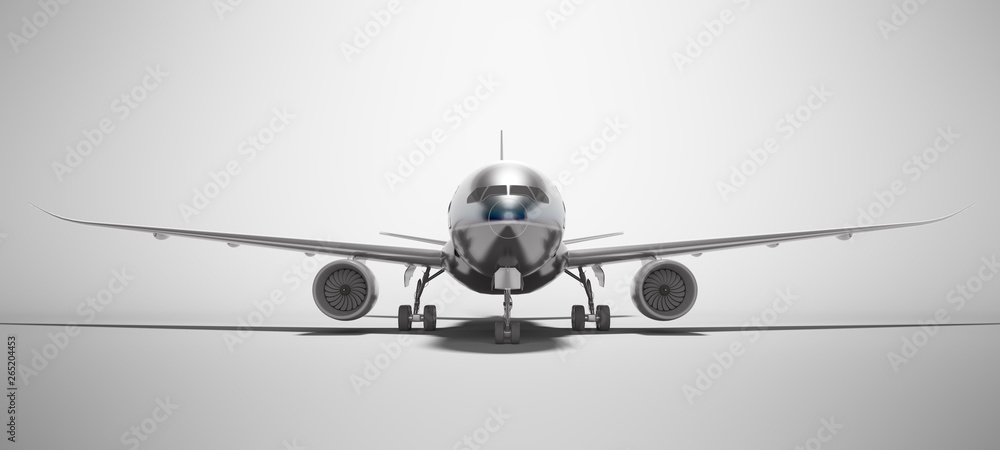 White aviation isolated 3d render plane on gray background with shadow ...