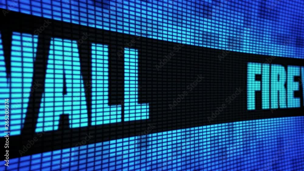 Firewall Side Text Scrolling on Light Blue Digital LED Display Board ...