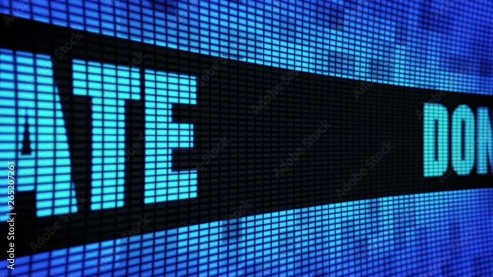 Donate Side Text Scrolling on Light Blue Digital LED Display Board ...