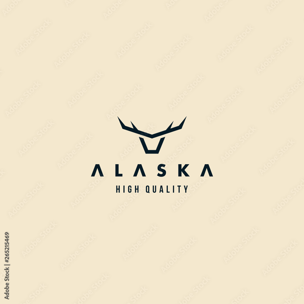 Alaska Animal Elk and deer moose horn modern logo design inspiration ...