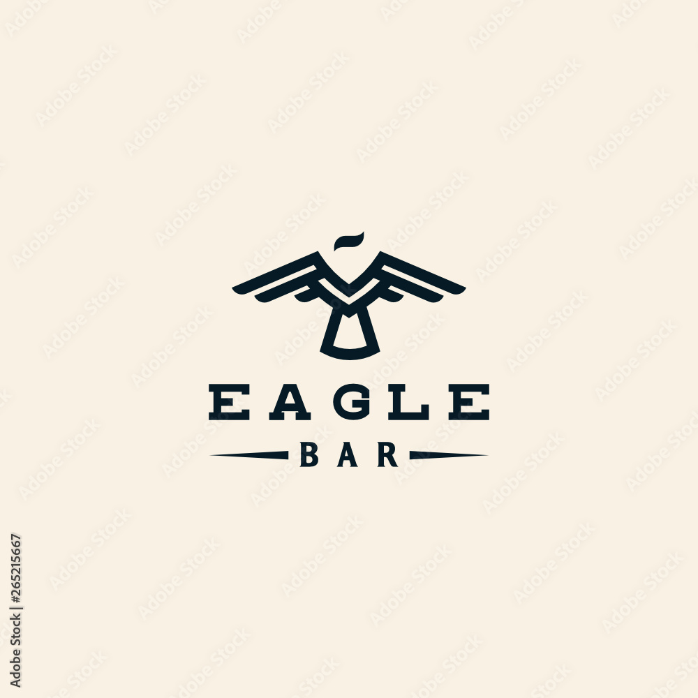 abstract Eagle protection shield with bold and line art modern shape ...