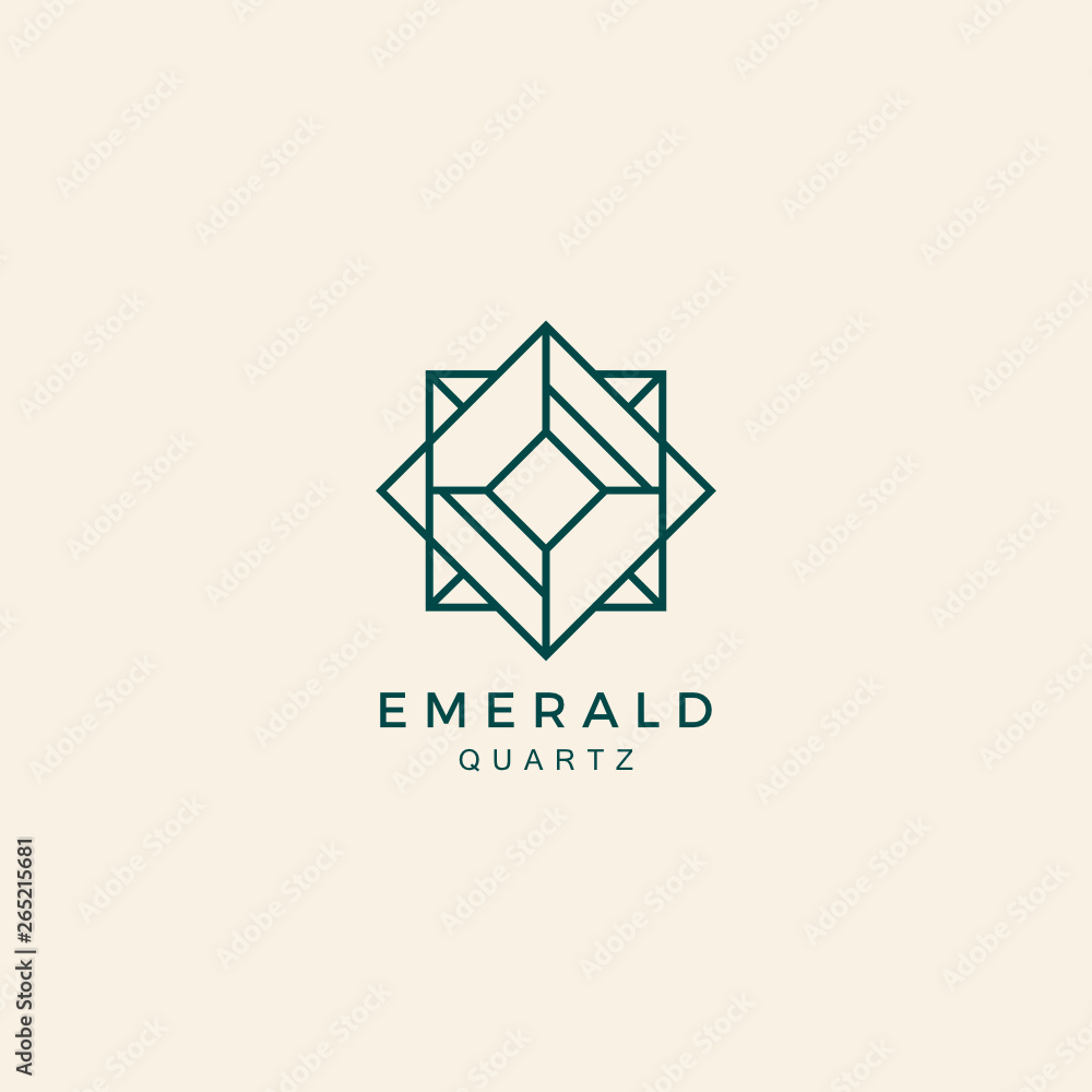 Emerald stone Geometric Gem custom Logo Design Inspiration custom logo ...