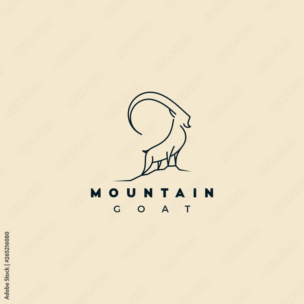 Mountain Goat logo design inspiration Stock Vector | Adobe Stock