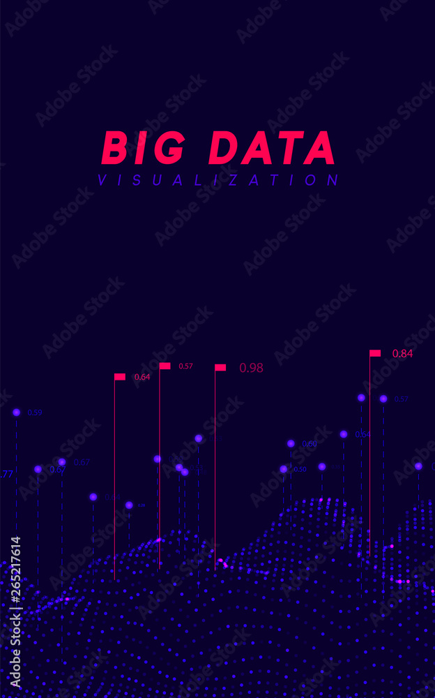 Big data visualization. Information wave technology. Stock Vector ...