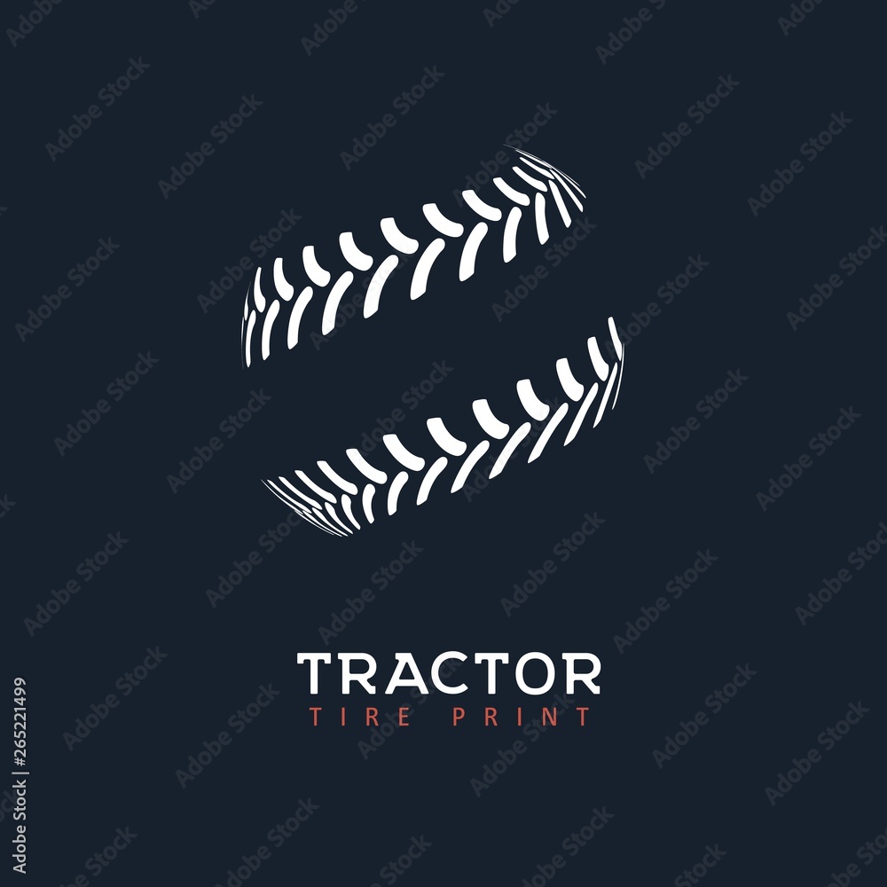 Tractor tire print vector logo. Shop of wheels isolated logotype ...
