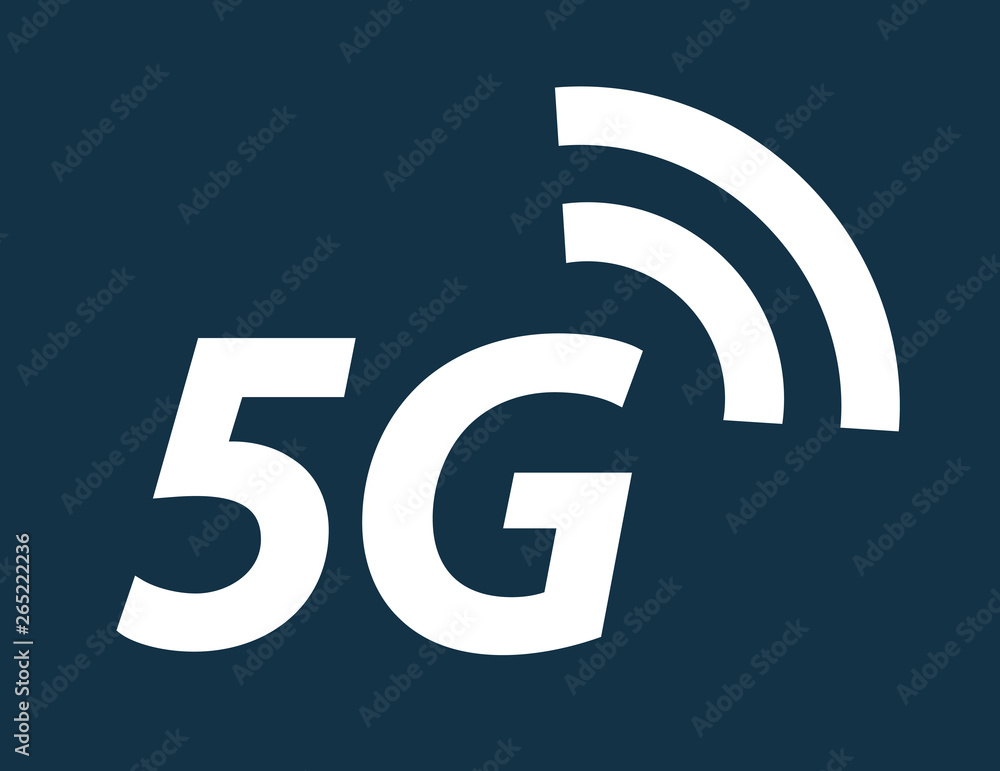 5G vector icon symbol 5th generation mobile wireless internet network ...