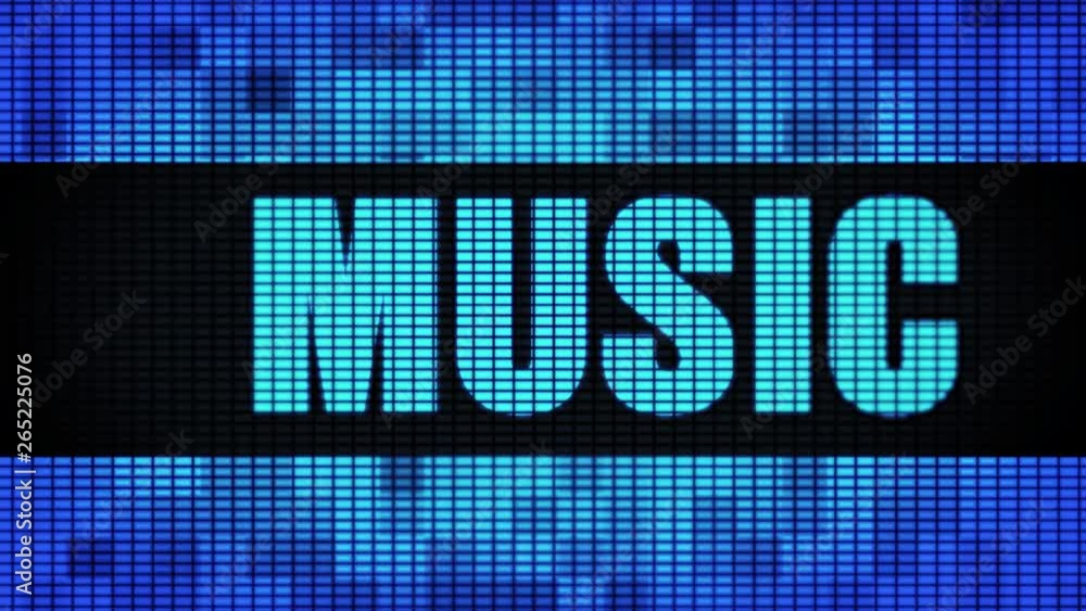 Music Front Text Scrolling on Light Blue Digital LED Display Board ...