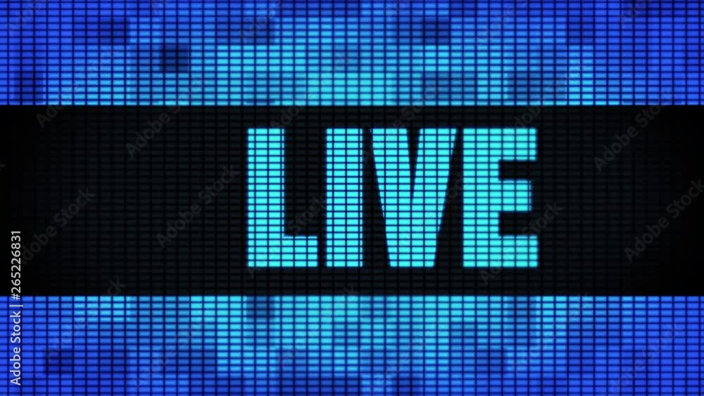 Live Front Text Scrolling on Light Blue Digital LED Display Board Pixel ...