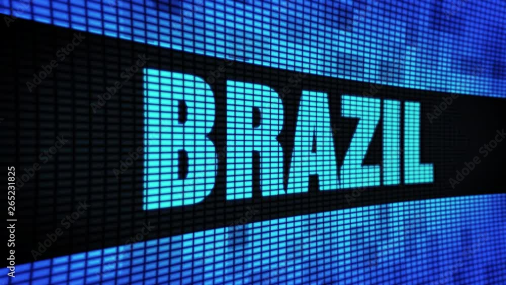 Brazil Side Text Scrolling on Light Blue Digital LED Display Board ...