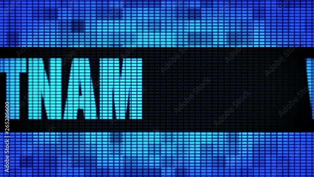VIETNAM Front Text Scrolling on Light Blue Digital LED Display Board ...