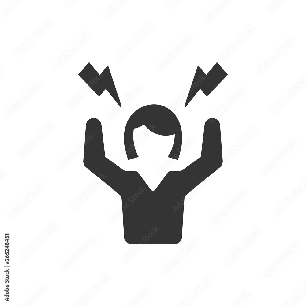 Angry business woman icon Stock Vector | Adobe Stock