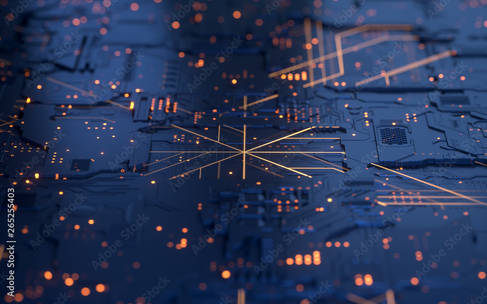 circuit board,abstract network technology background,3d rendering ...