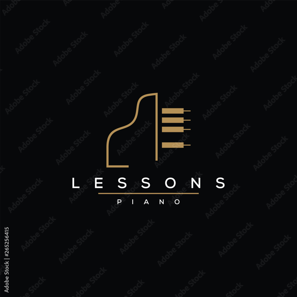 piano lesson logo design Stock Vector | Adobe Stock