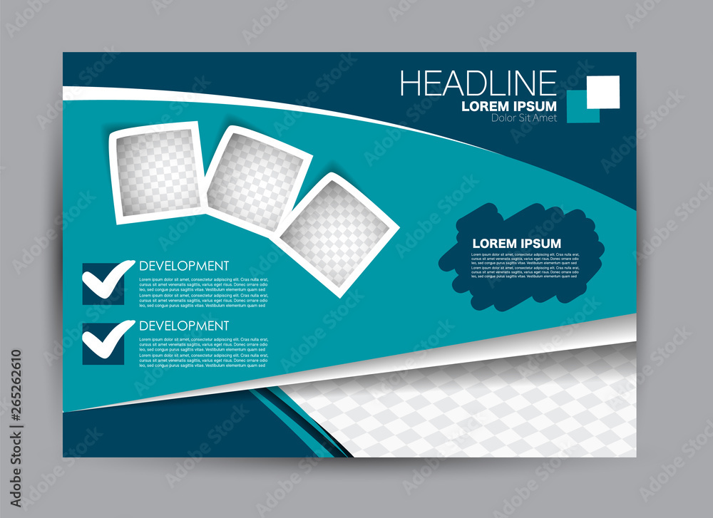 Landscape wide flyer template. Billboard banner abstract background ...