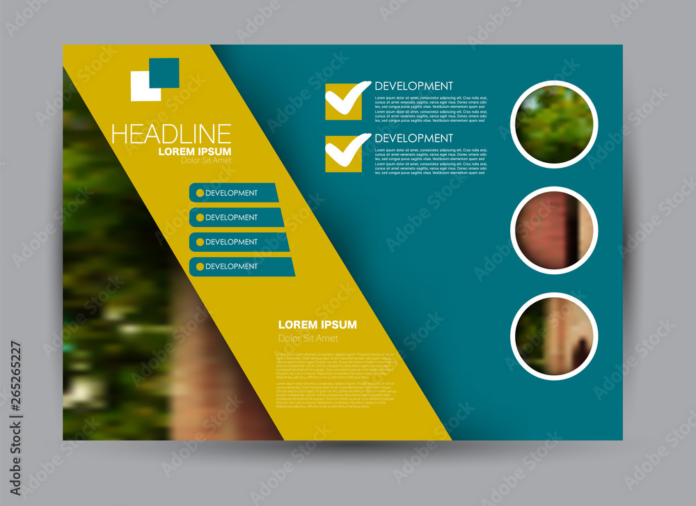 Landscape wide flyer template. Billboard banner abstract background ...