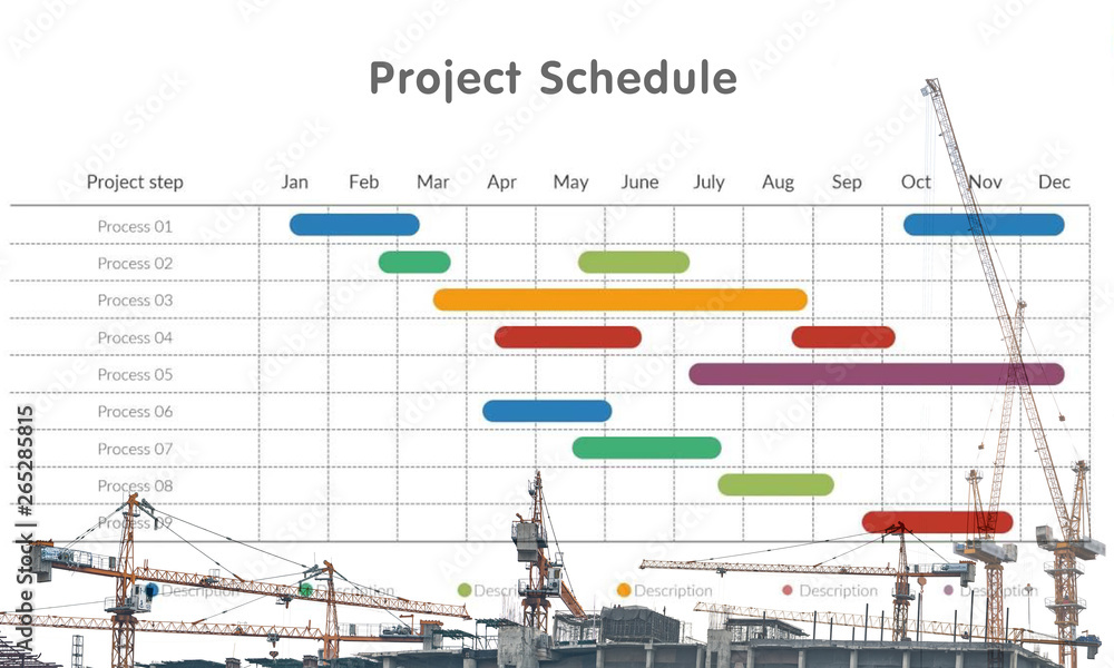 abstract business background of construction site with tower cranes and ...