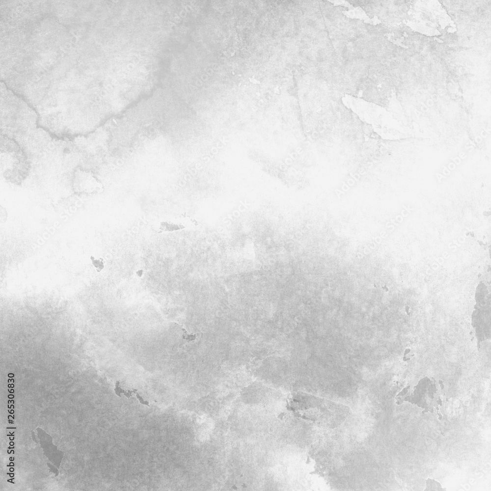 Silver with gray ink and watercolor texture on white paper background ...