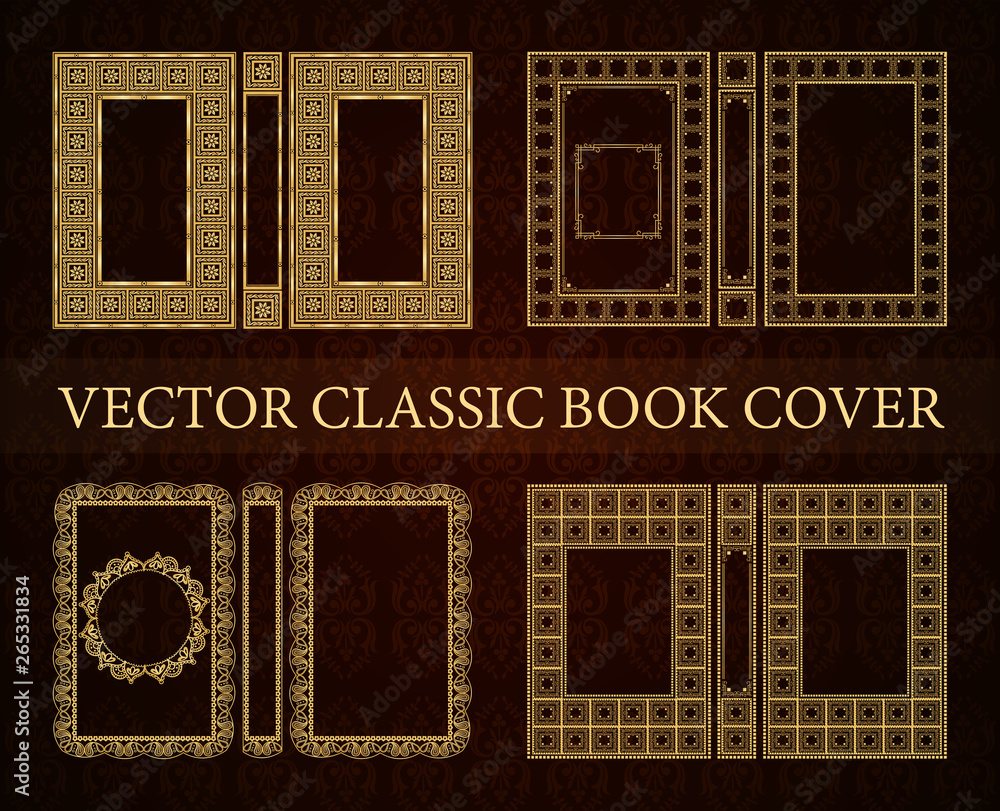 Vector classical book cover. Decorative vintage frame or border to be ...