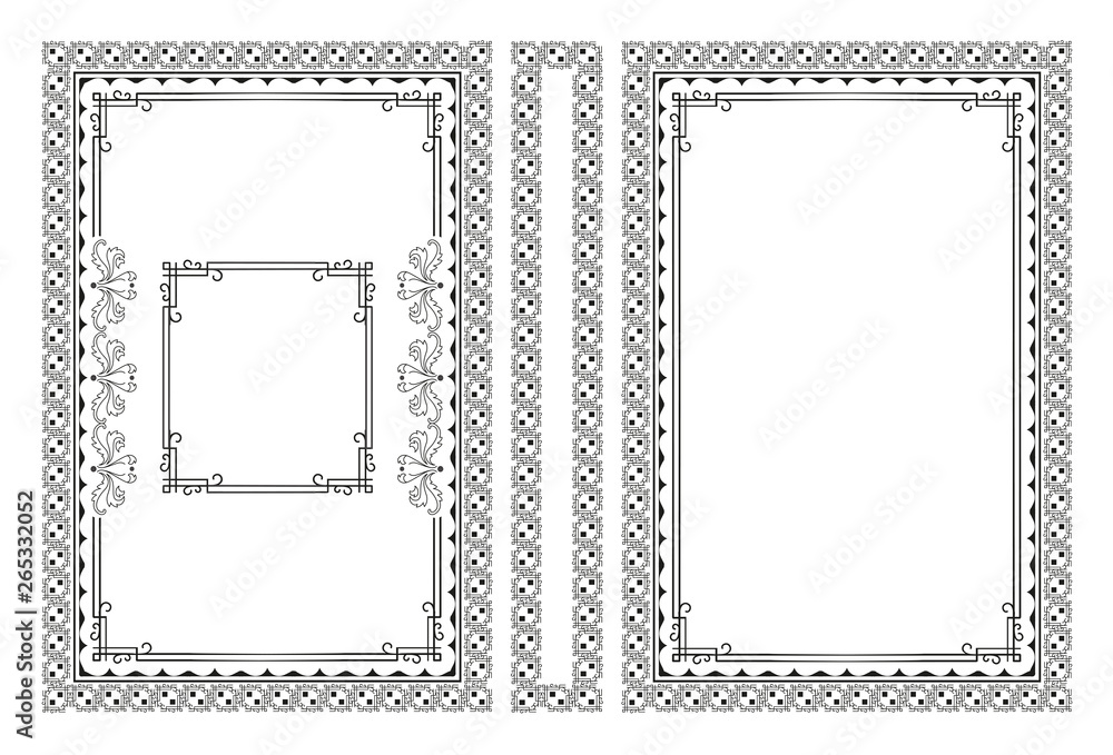 Vector classical book cover. Decorative vintage frame or border to be ...