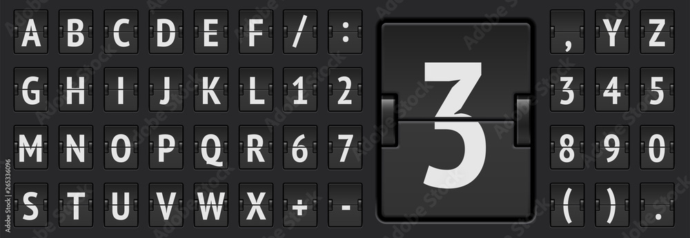 Stockvector Terminal flip board font for flight destination and ...