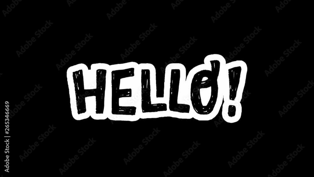 Vidéo Stock Moving typographic lettering Hello with exclamation mark ...