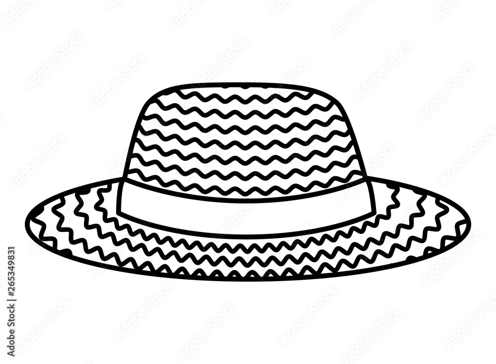 Beach Hat Clipart Black And White